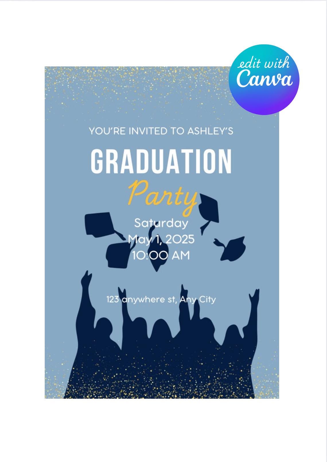 Editable Graduation Party Invitation - Etsy