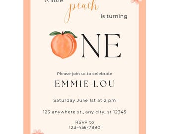Princess Peach Birthday Invitation, Digital Print, Customizable ...