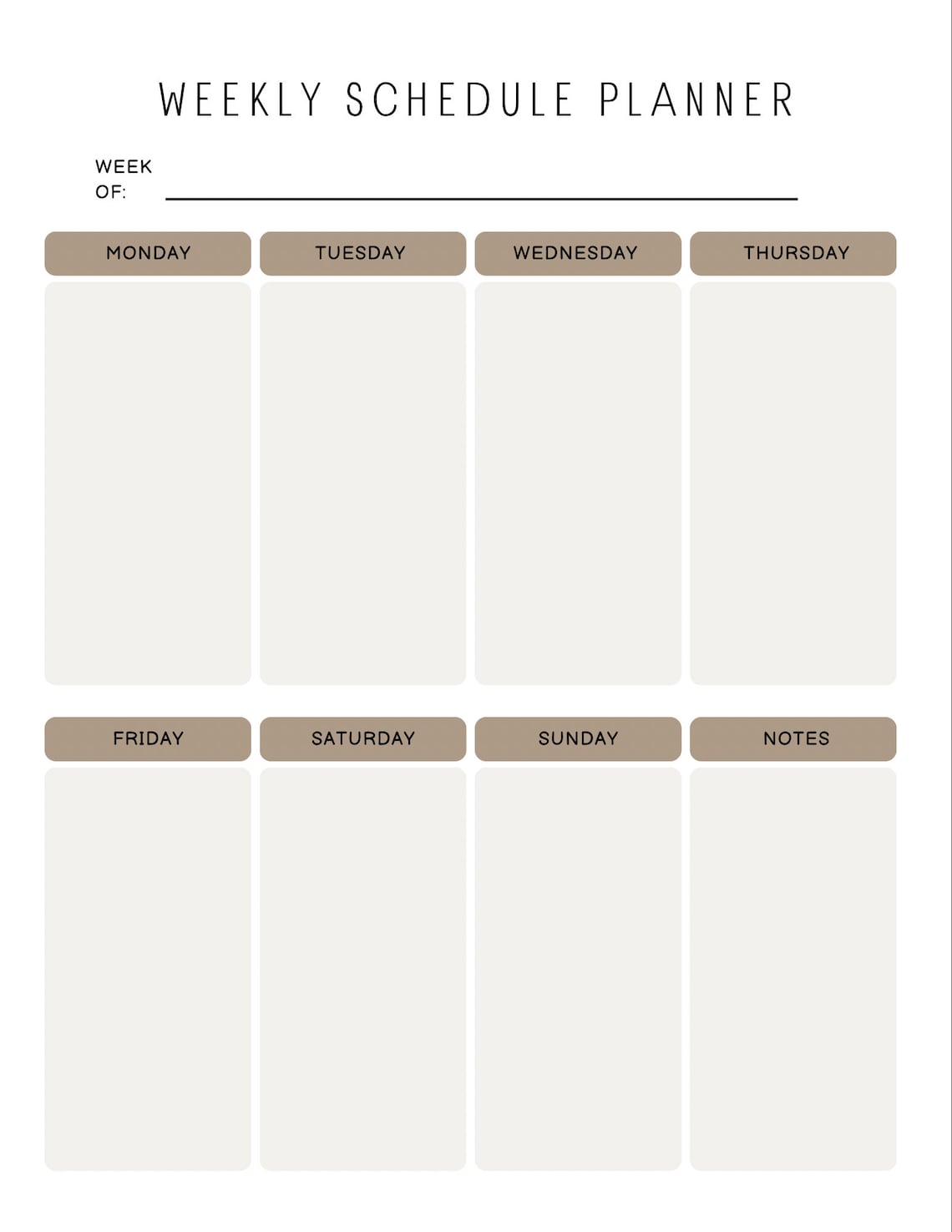 Minimalist Neutral Daily, Weekly, Monthly Planner Template - Etsy