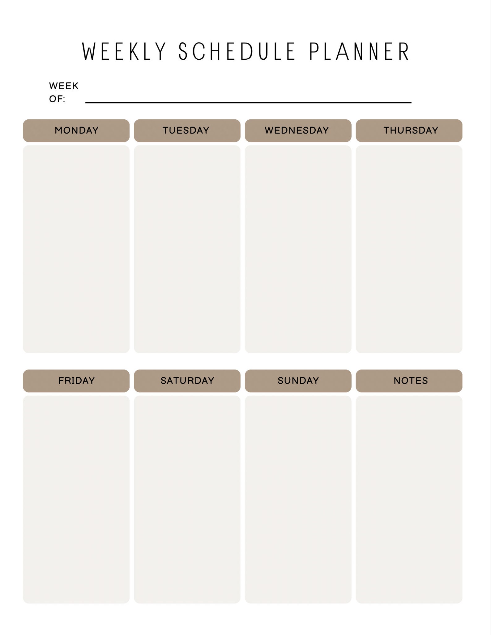 Minimalist Neutral Daily, Weekly, Monthly Planner Template - Etsy