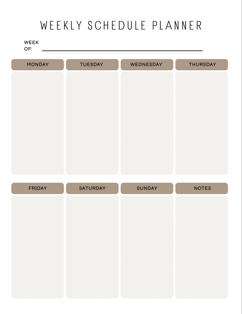 Minimalist Neutral Daily, Weekly, Monthly Planner Template - Etsy
