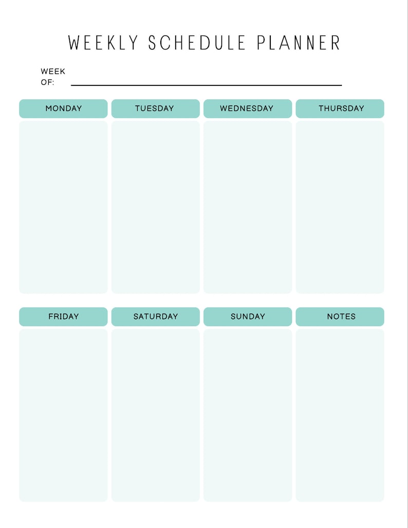 Minimalist Mint Daily, Weekly, Monthly Planner Template - Etsy
