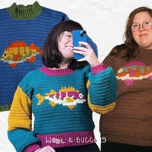 Fishy Aleks Crochet Sweater – ** PATTERN ONLY ** - Etsy