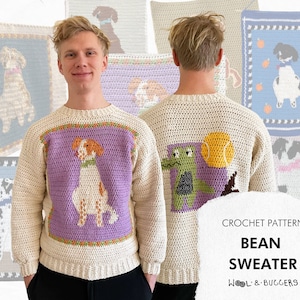 Bean Sweater Crochet Pattern by Wool and Buggers ** PDF Only ** - Etsy