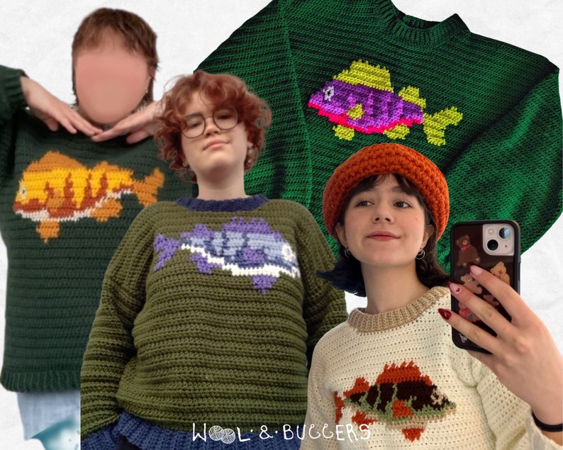 Fishy Aleks Crochet Sweater PATTERN ONLY - Etsy