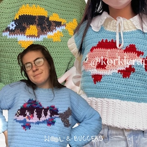 Fishy Aleks Crochet Sweater – ** PATTERN ONLY ** - Etsy