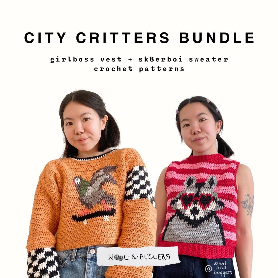 CITY CRITTERS Crochet Pattern Bundle – sk8erboi Sweater and Girlboss ...