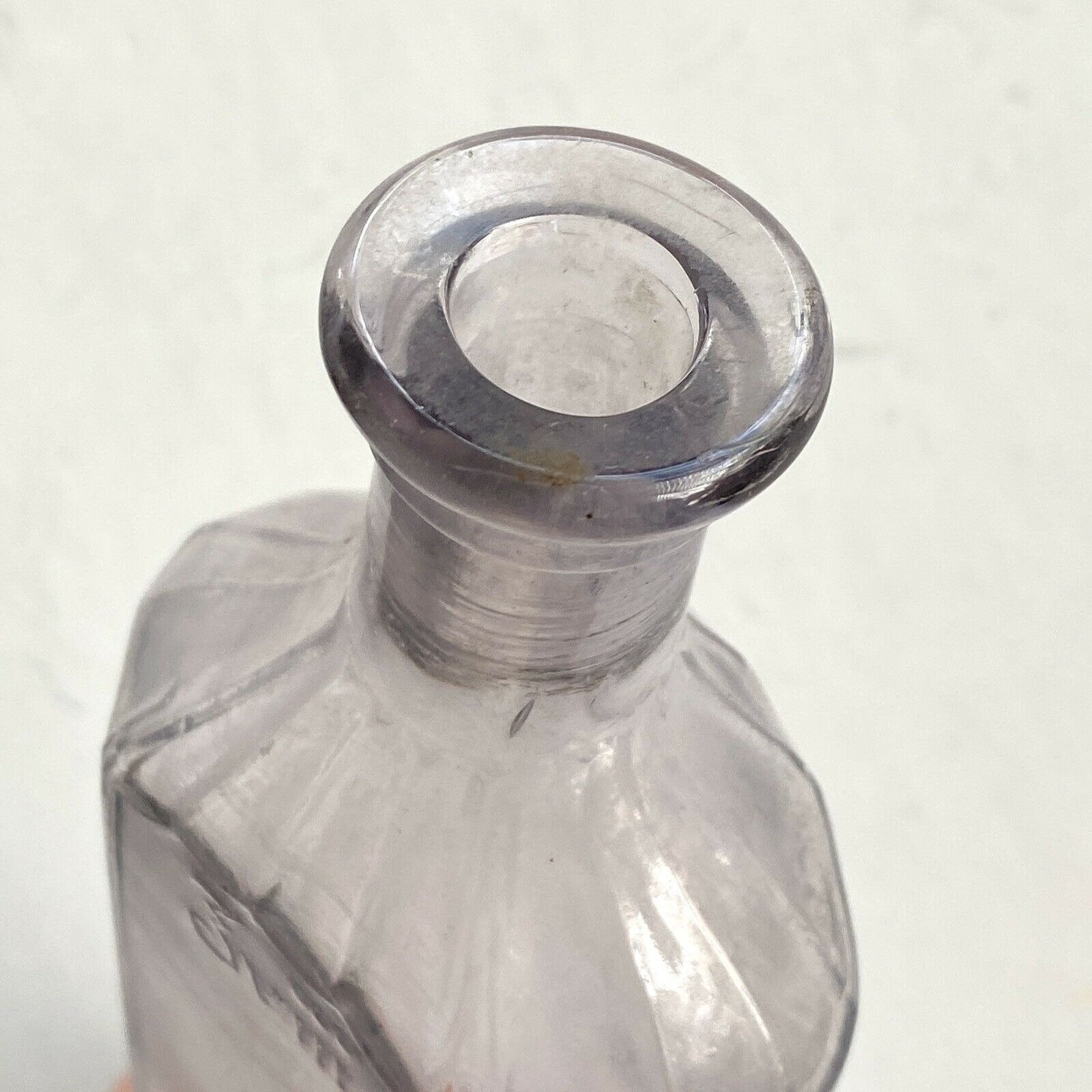 Antique Rare Solarized Obear-nester Glass Aseptic 8 Oz Medicine Bottle ...