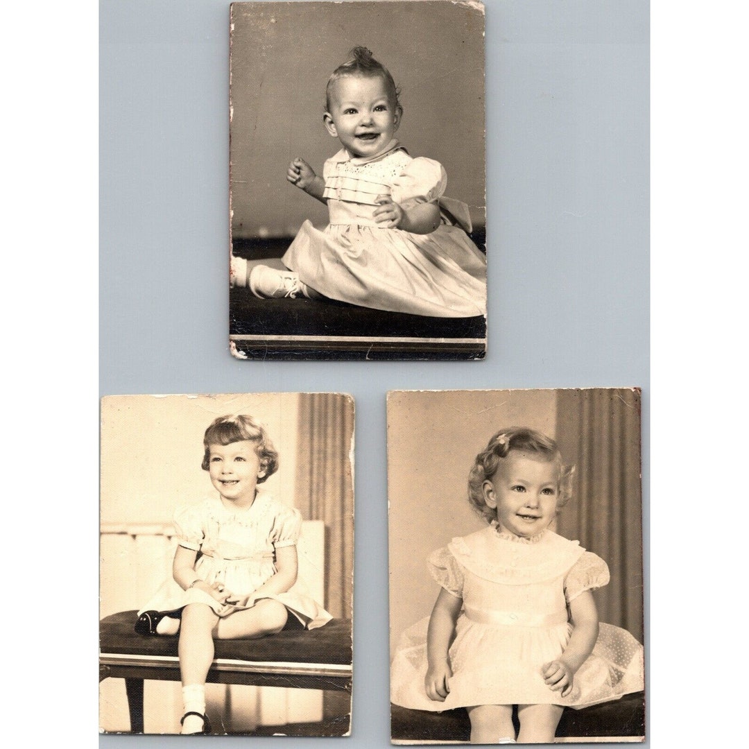 Vintage 1950s Baby Girl Perry Studio Portraits Black White Photos Lot ...