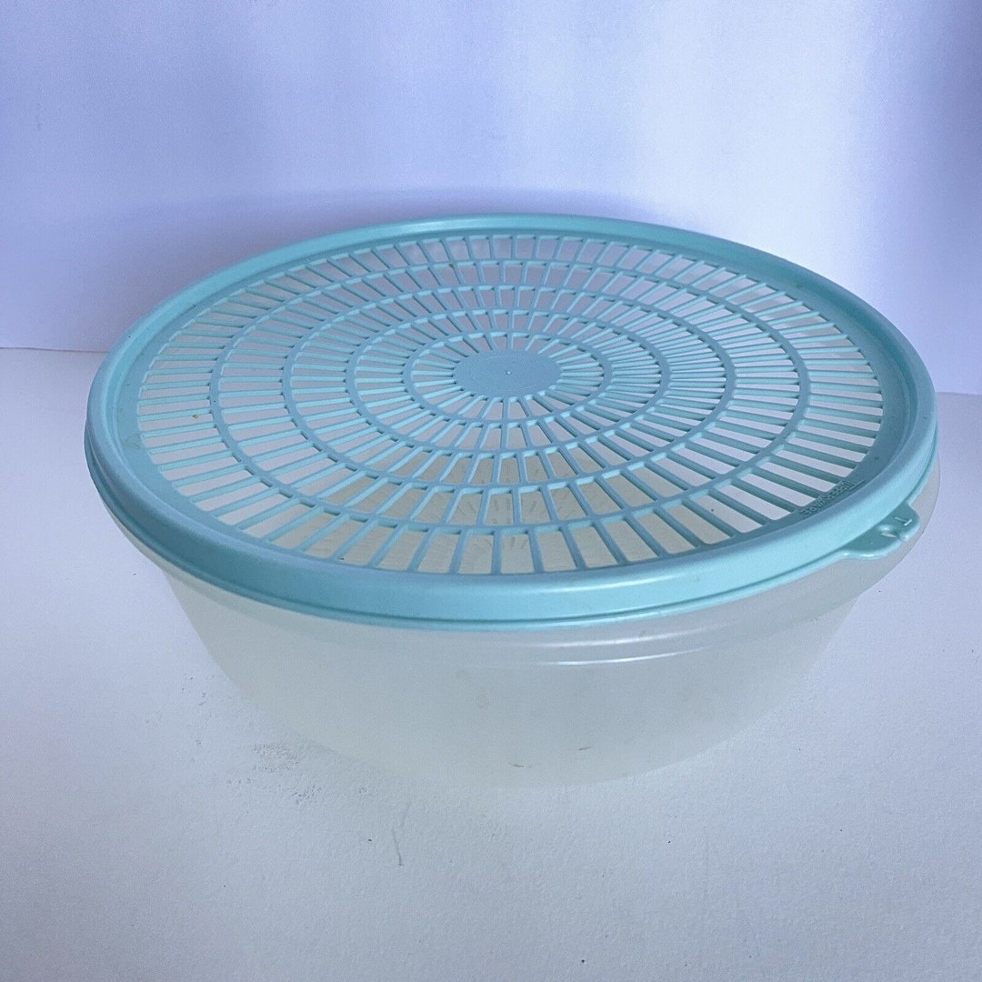Tupperware 3 Qt. Colander Strainer Bowl Sheer 1835-3 Flow Thru Mint Lid ...