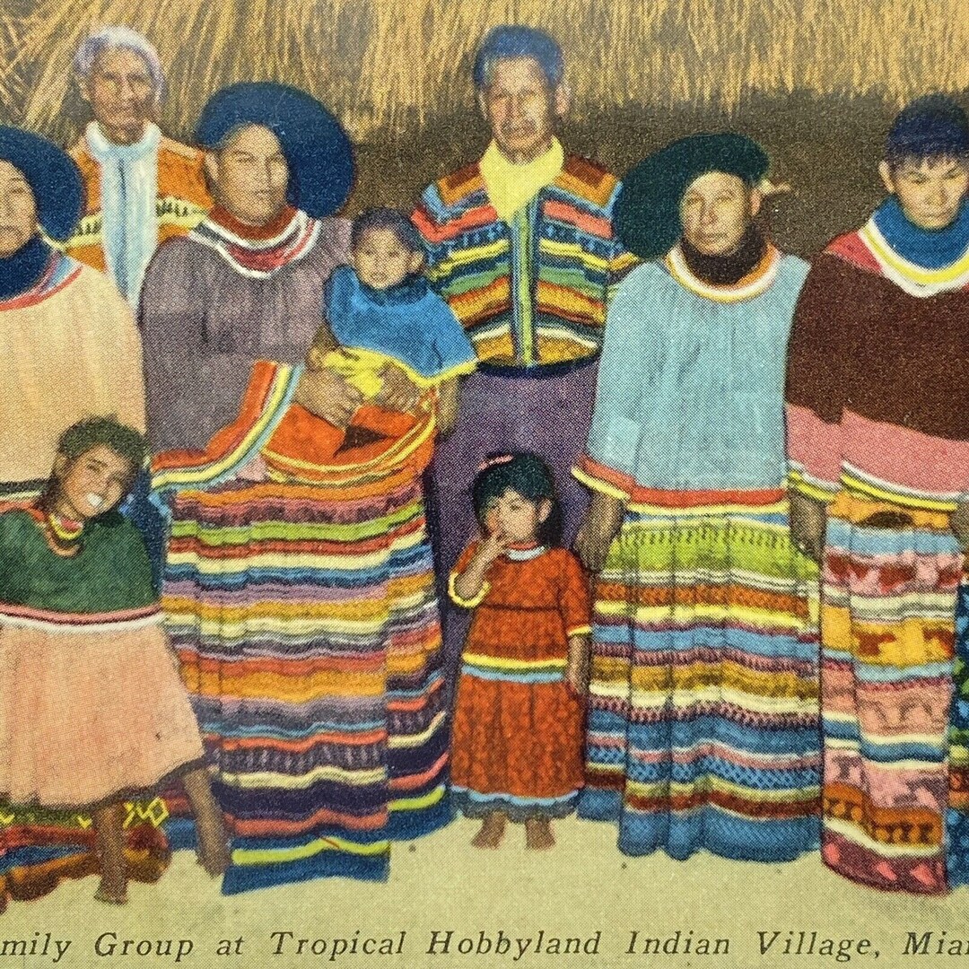 C1950 Seminole Indian Chief Sam Family Tropical Hobbyland Miami ...