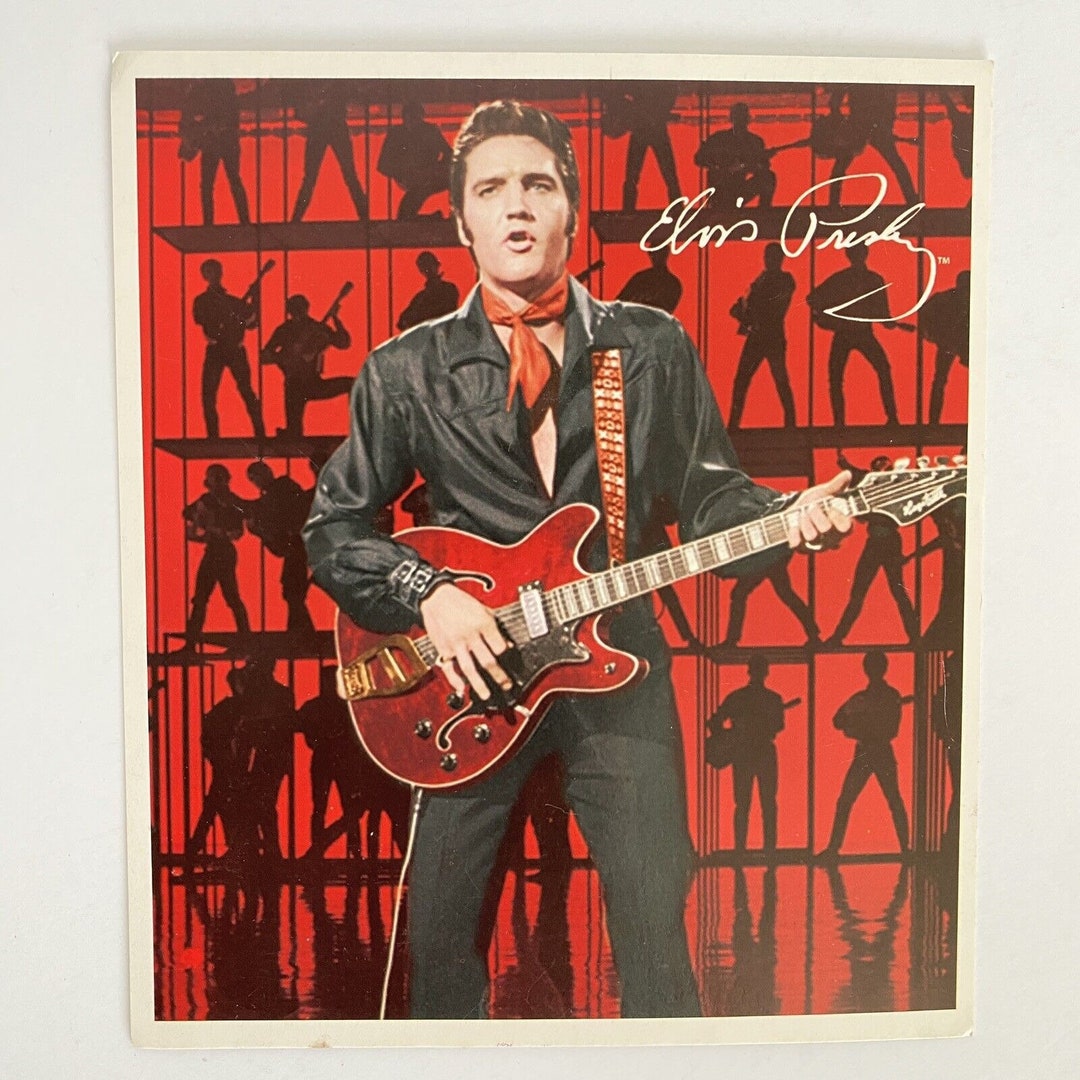 Elvis Red Guitar Collectible Candle Postcard Only Presley Enterprises ...