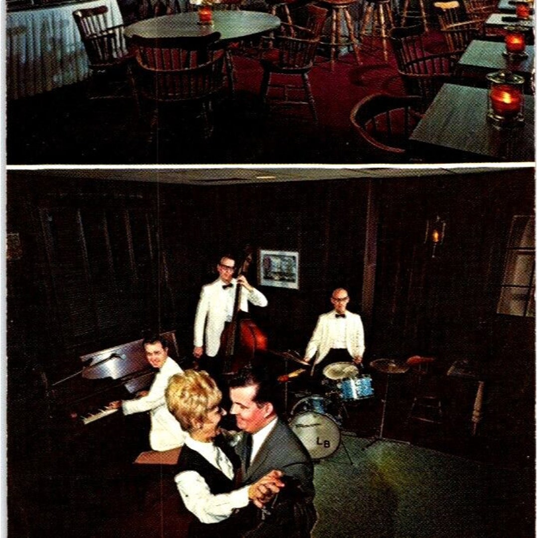 C1960s Vintage Chart Room Lounge Newark Del Unposted Panorama Chrome ...