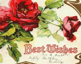 Best Wishes Postcard - Etsy