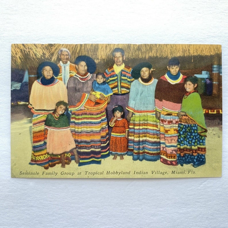 C1950 Seminole Indian Chief Sam Family Tropical Hobbyland Miami ...
