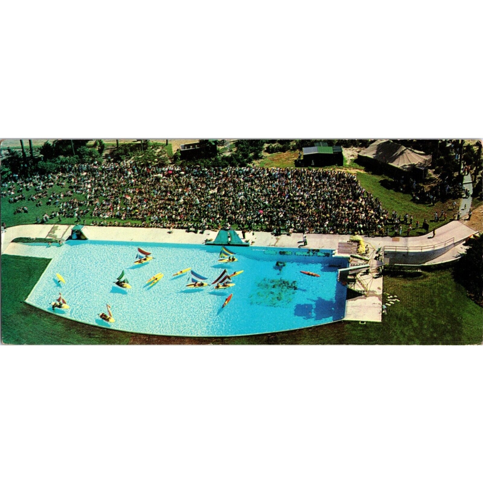 Vintage 1970s Aquaramic Pool Cypress Gardens FL Unposted Panoramic ...