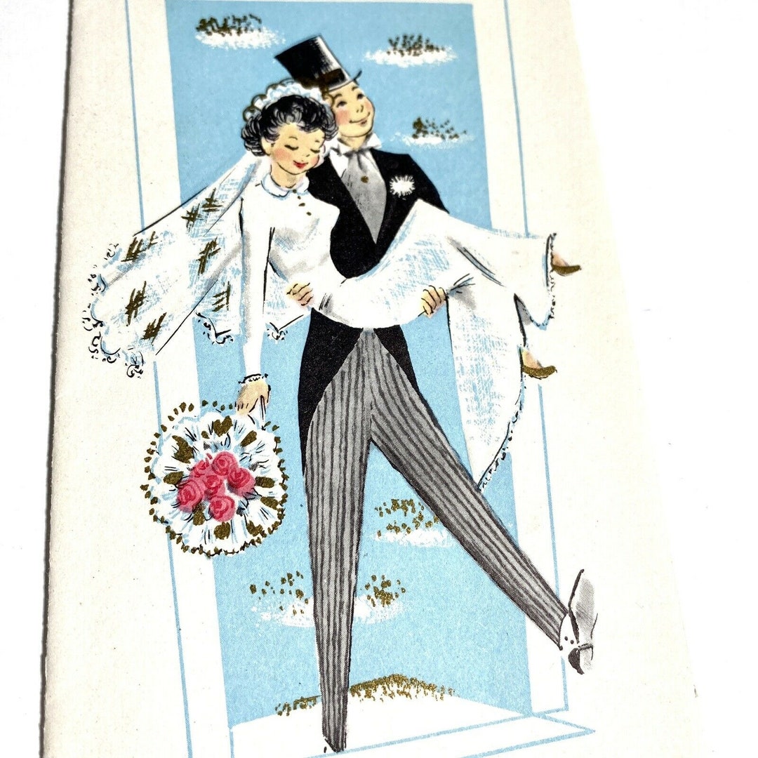 Vintage 1958 Newlyweds Wedding Congratulations Greeting Card - Etsy