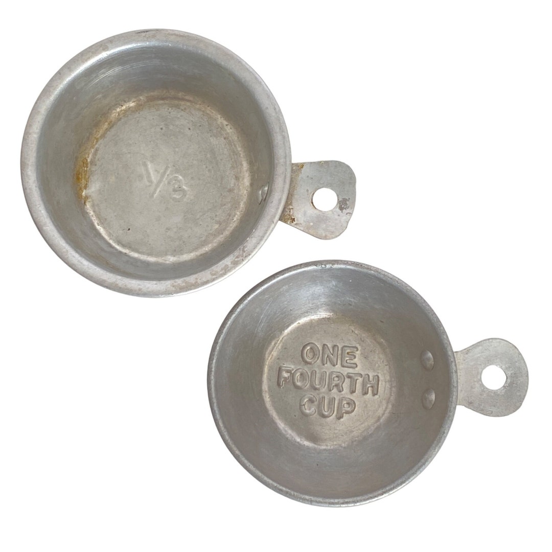 Retro Kitchen Aluminum Measuring Cups Vintage One Third One - Etsy