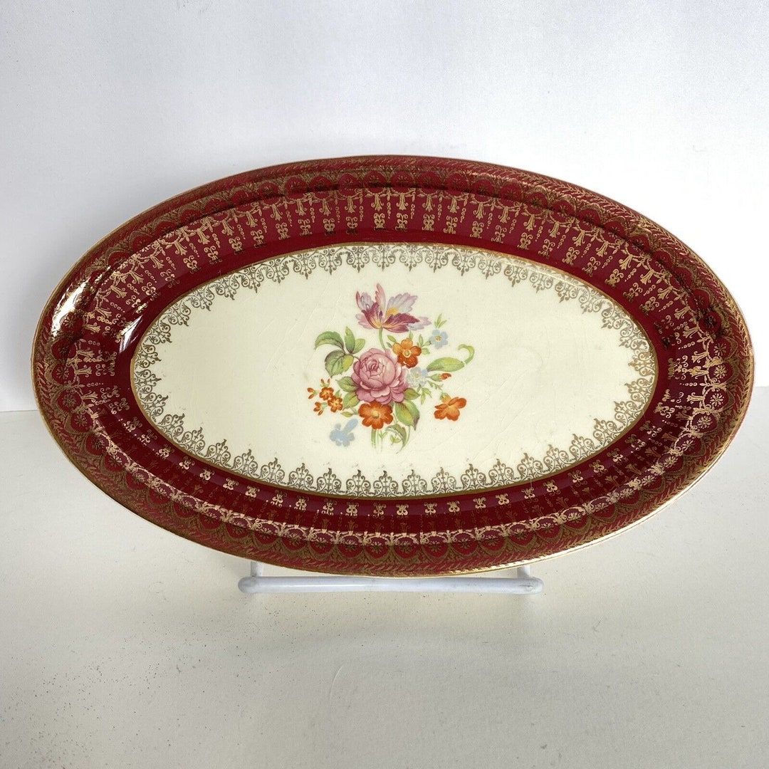 Steubenville Platter No1259 Vintage 22-karat Gold 1930s Floral Design ...