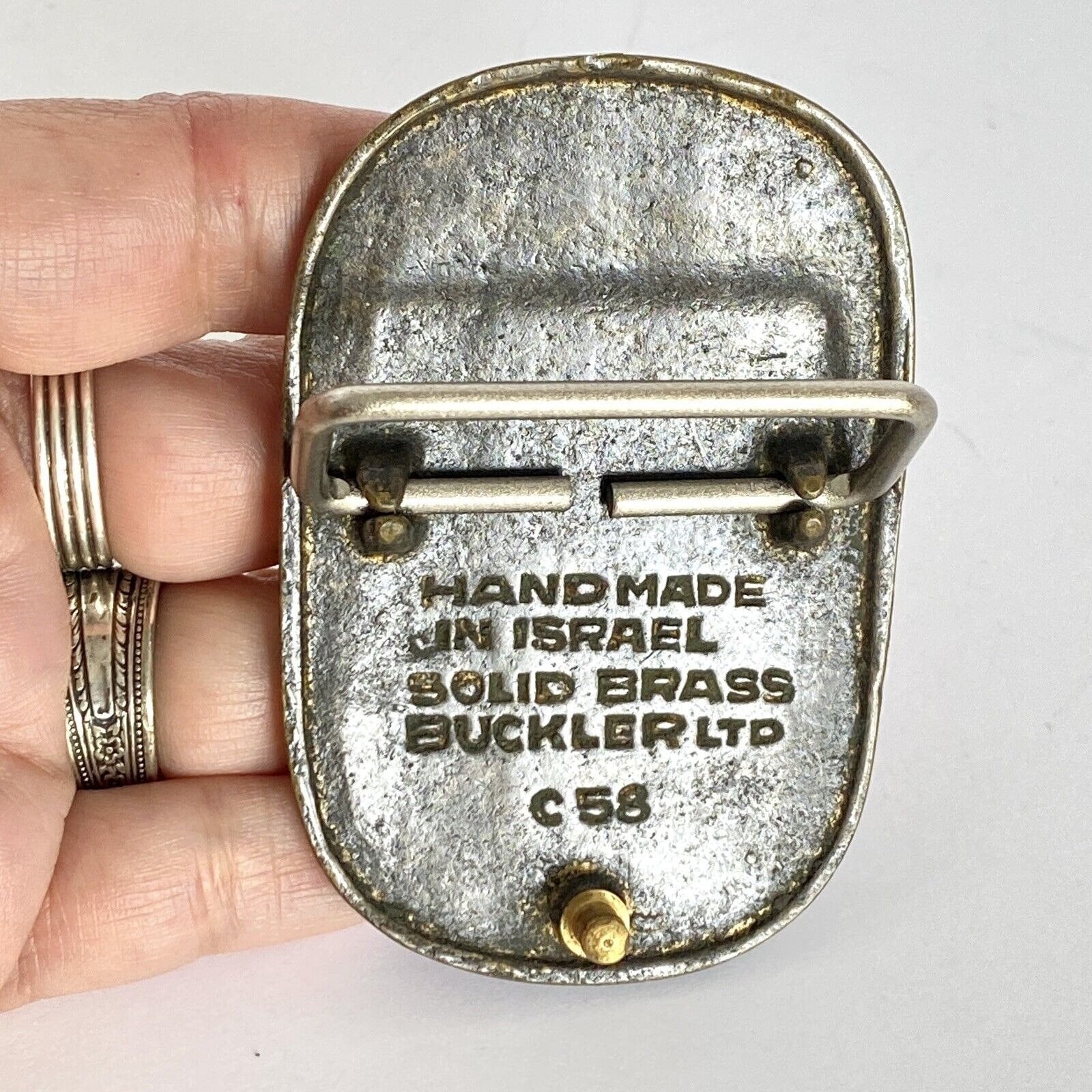 Vintage Buckler Solid Brass Belt Buckle Hand Made in Israel - Etsy