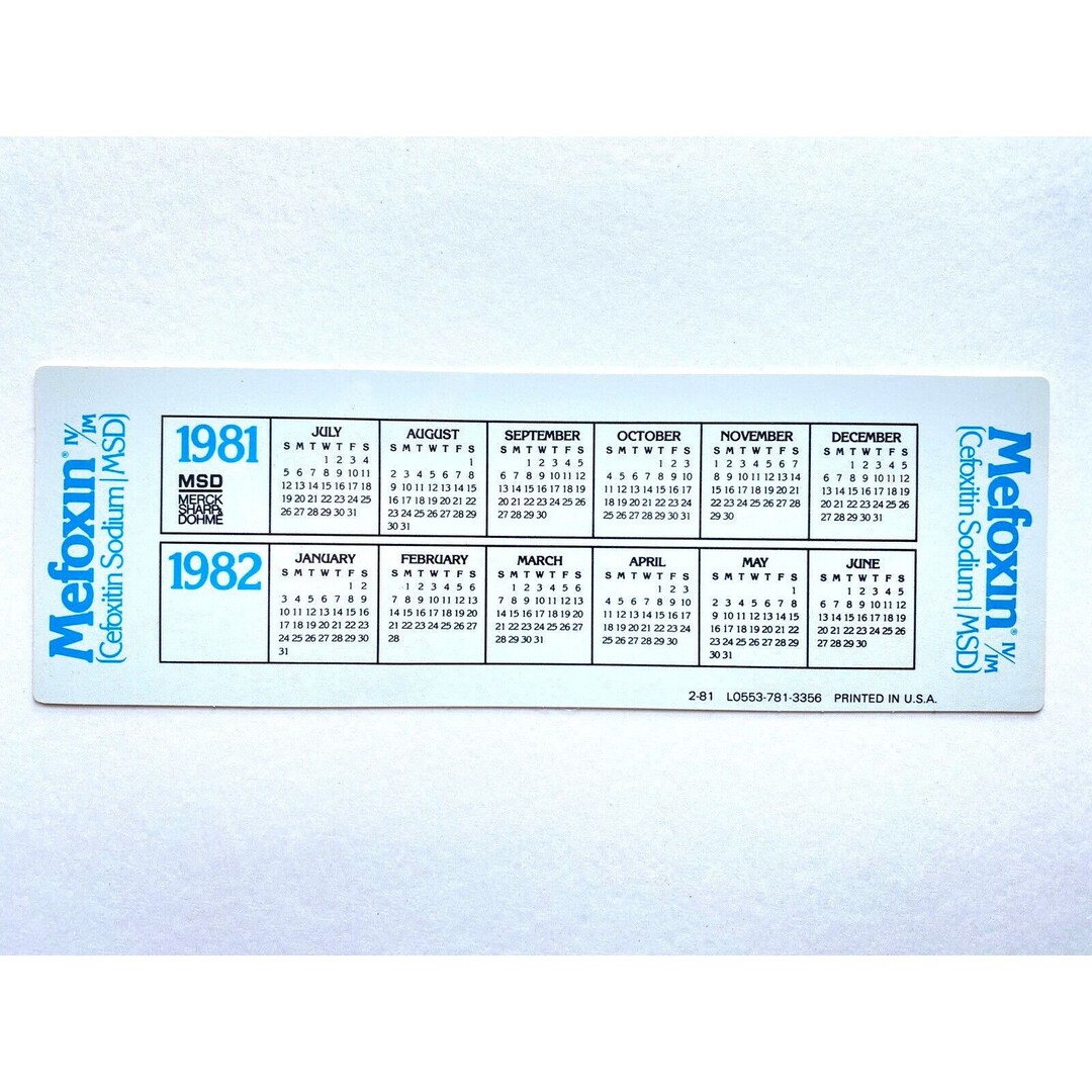 1980s Mefoxin Ruler MSD Merck Labs Pharmaceutical Drug Advertising Swag ...