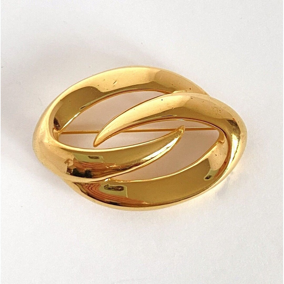 Vintage NAPIER Large Double Intertwined Loops Gold Tone Brooch 2.25" - Etsy