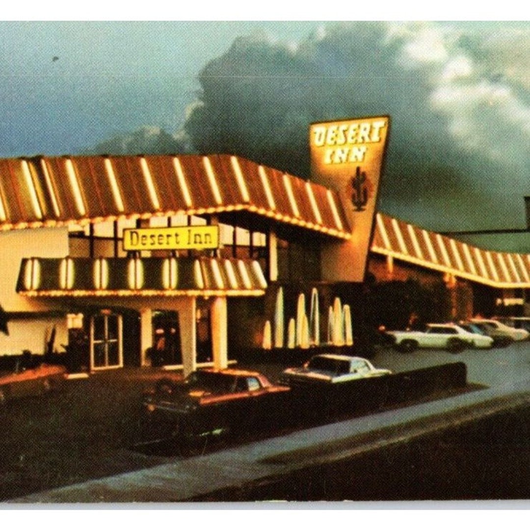 1970 Vintage Desert Inn Motel Miami Beach FL Posted Panorama Chrome ...