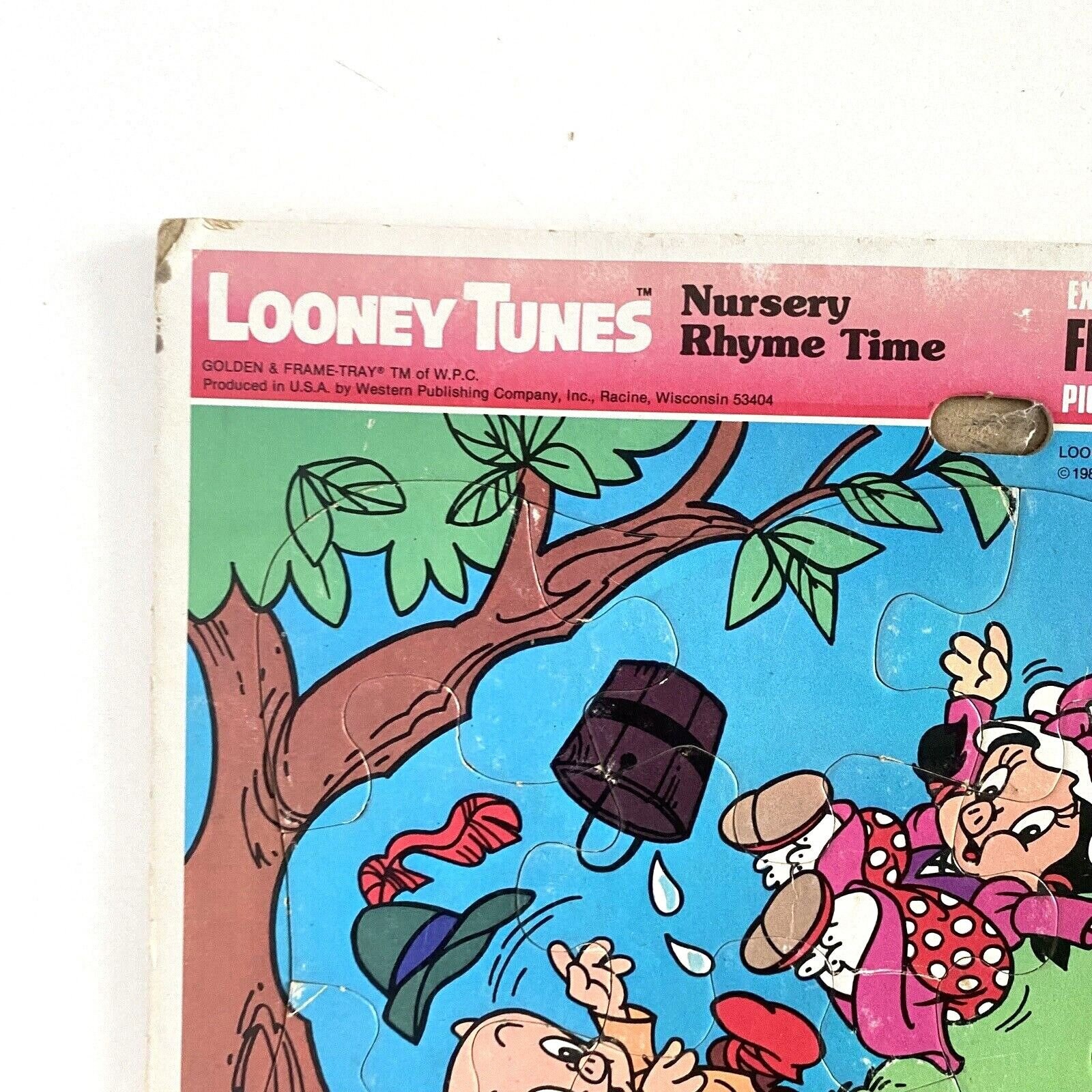 1983 Golden Looney Tunes Nursery Rhyme Time Frame Tray Puzzle 4552D-32 ...
