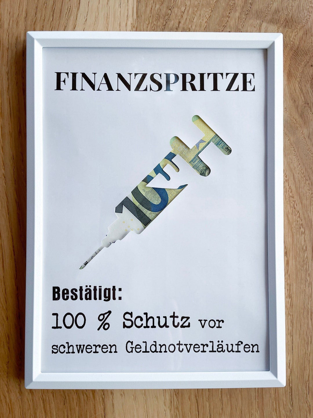 Bilderrahmen Geldgeschenk, Finanzspritze - Etsy.de