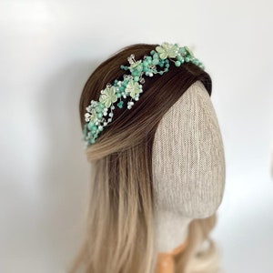 Crown,porcelain Flower, Hair Accessories,porcelain Crown,green Crown ...
