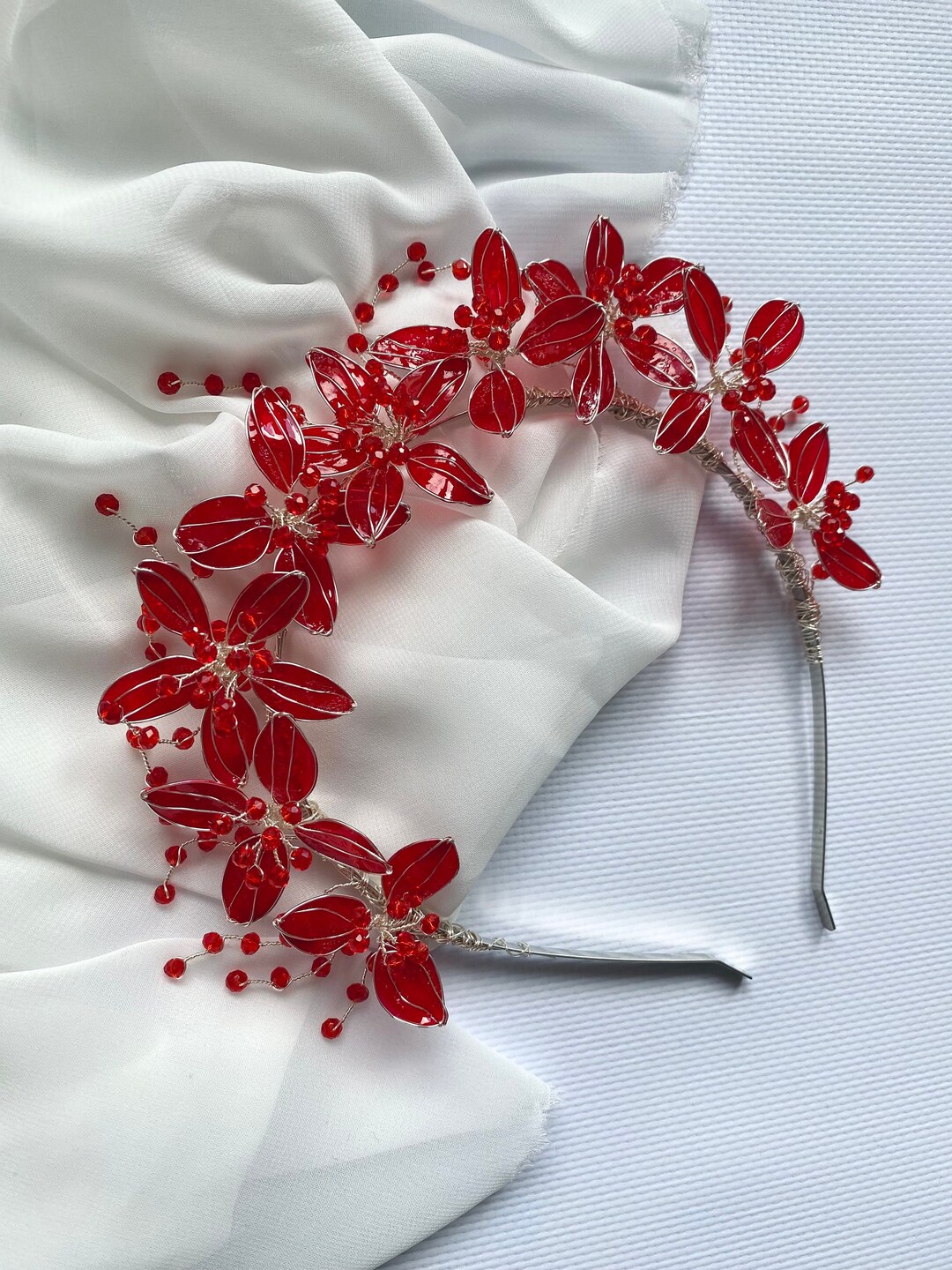 Red Crown, Henna Crown, Flowers Crown, Crystal Crown, Hair Accesories ...