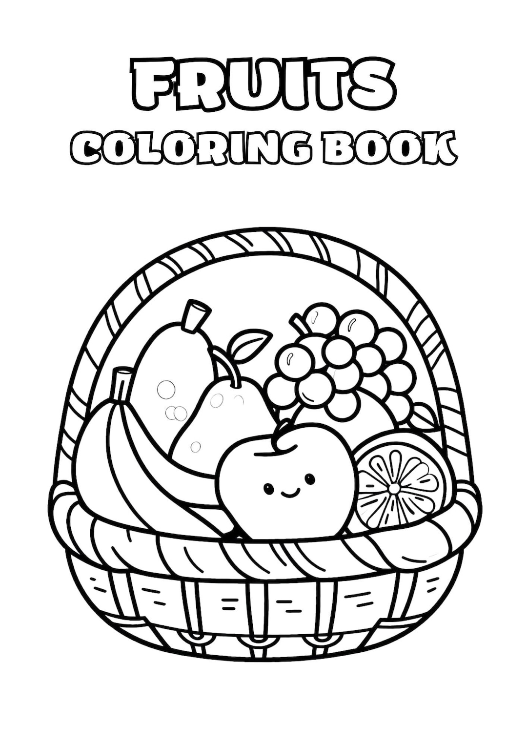 Fruits Coloring Book, Over 20 Pages - Etsy