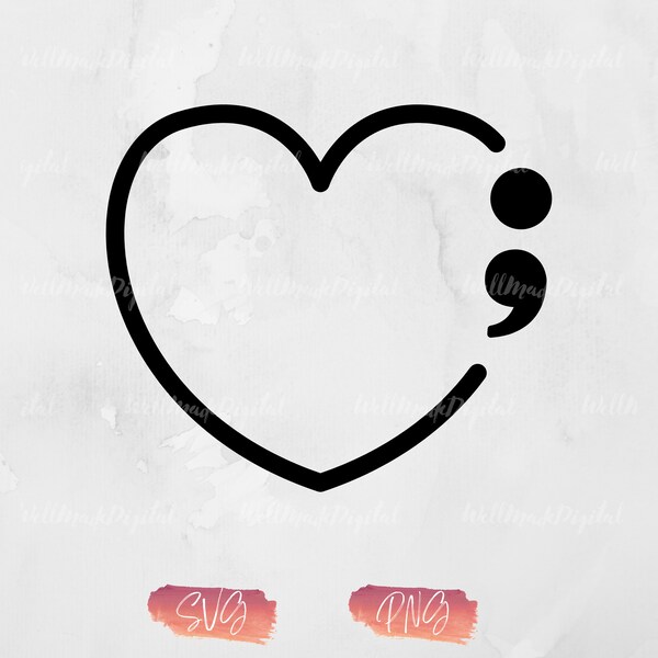 Heart Semicolon - Etsy
