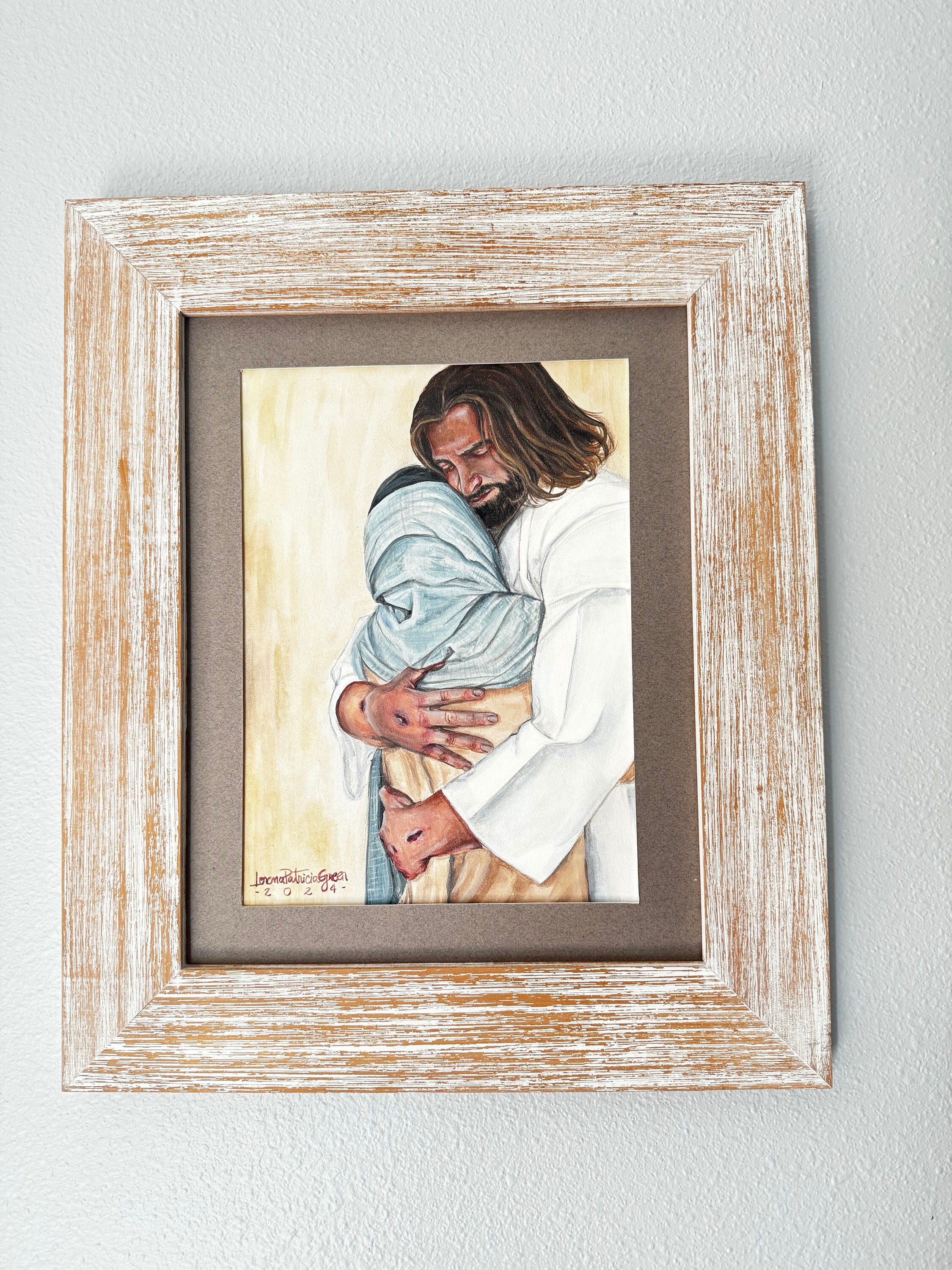 Jesus Art, Christ Portrait, JESUS HUG, Wall Art Print, Original ...
