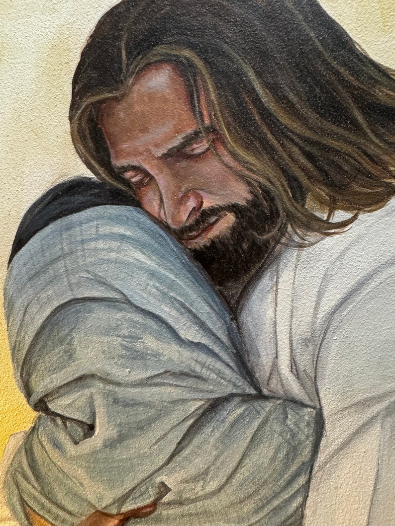Jesus Art, Christ Portrait, JESUS HUG, Wall Art Print, Original ...