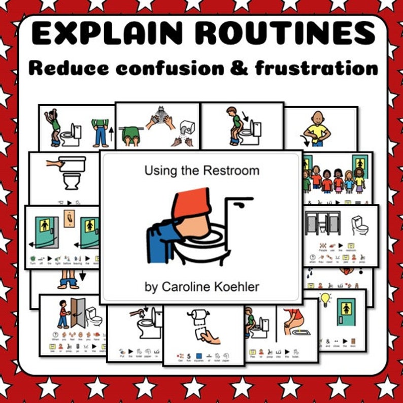 Bathroom Social Stories and Posters for Toileting Hygiene Autism ...