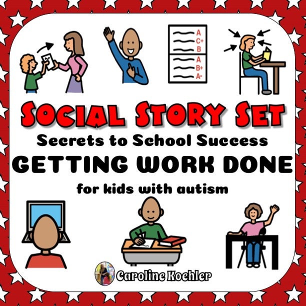 Social Stories Set for School Work and Behavior | Autism Social Story ...