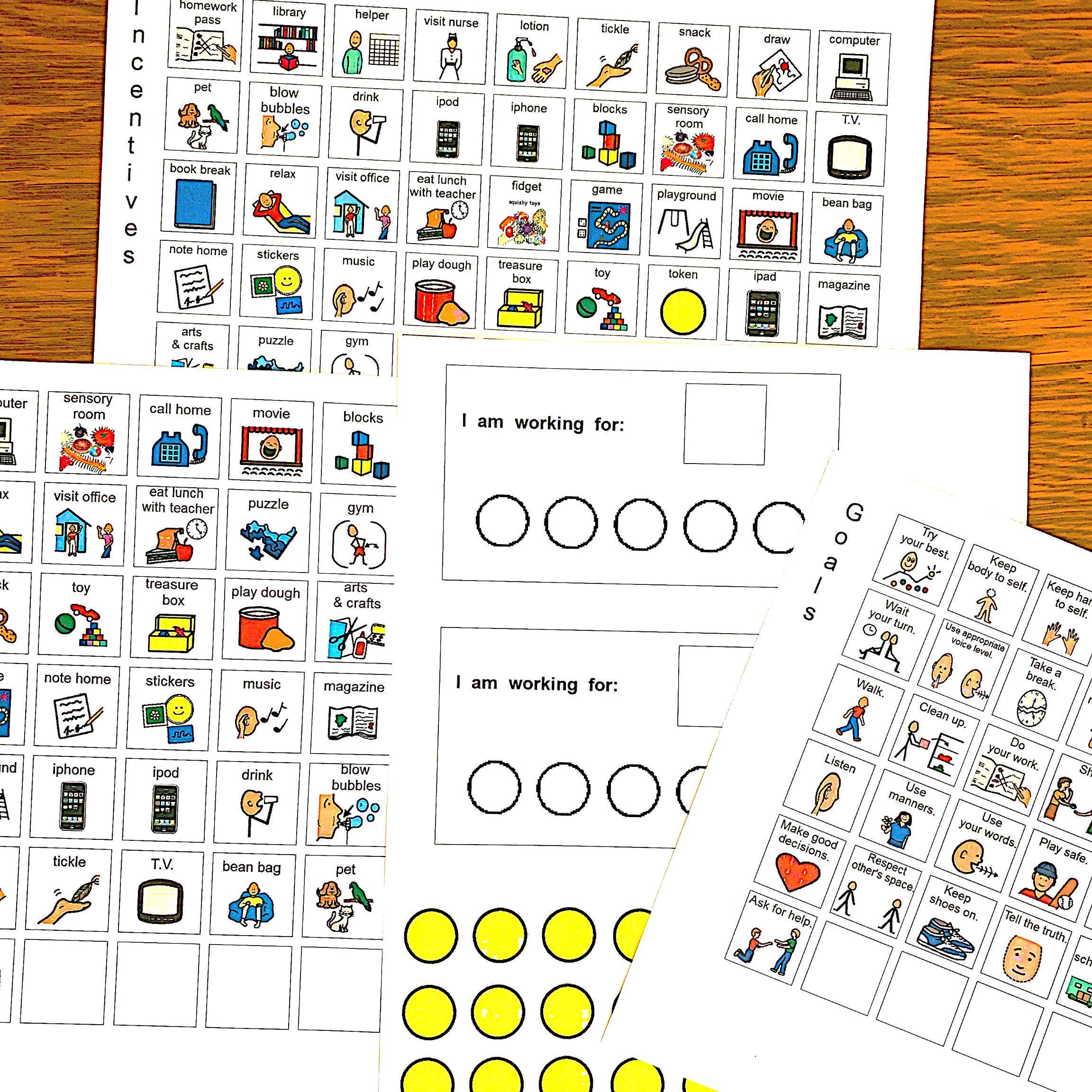 Autism Token Board I Am Working for Printable & Digital Behavior Chart ...