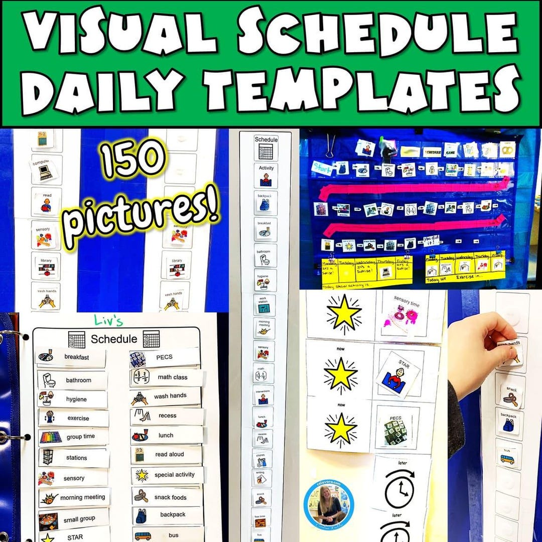 Autism Visual Schedule Printable With Picture Cards Daily Routine Chart ...