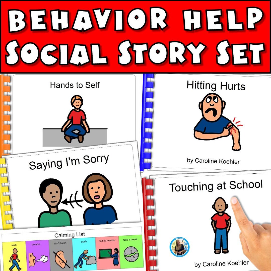 Autism Behavior Social Stories Hitting & Hands to Self Calming Down ...