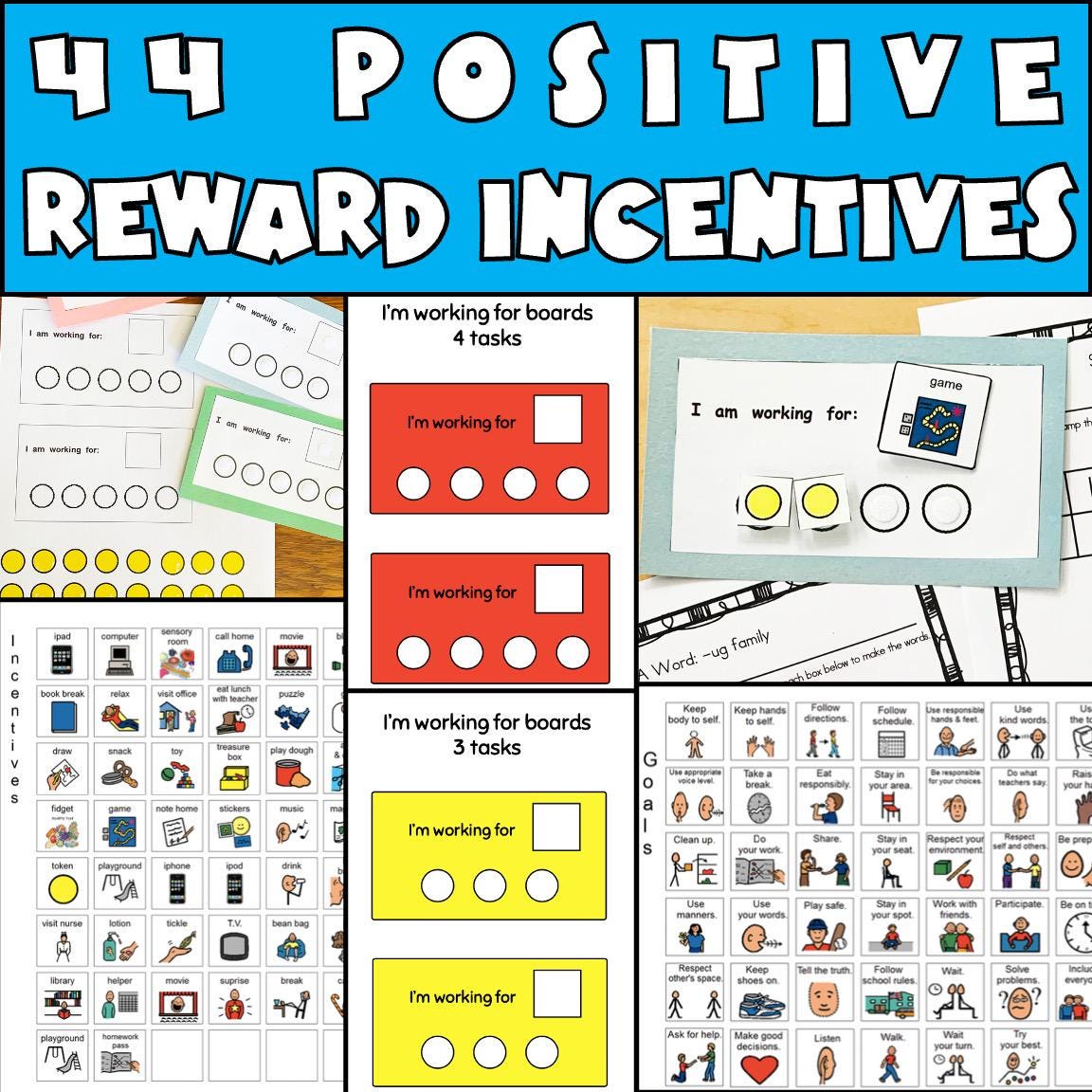 Autism Token Board I Am Working for Printable & Digital Behavior Chart ...