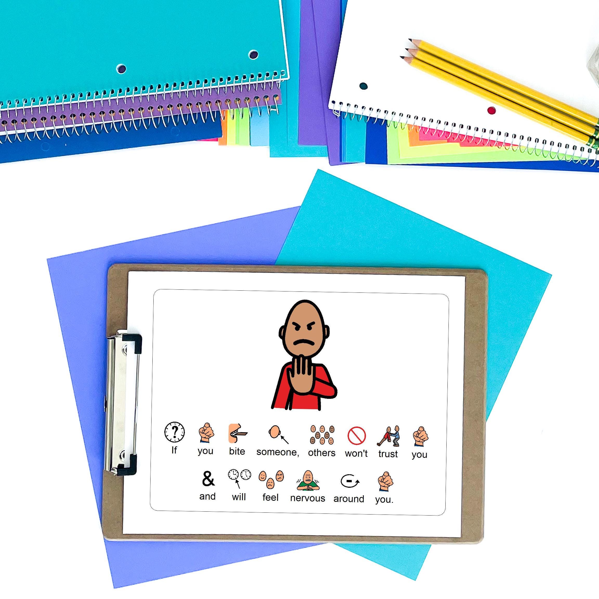 Autism Social Stories for Biting Pinching & Appropriate Touch | Calming ...