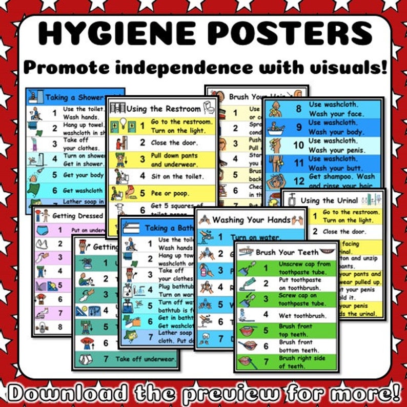 Bathroom Social Stories and Posters for Toileting Hygiene Autism ...