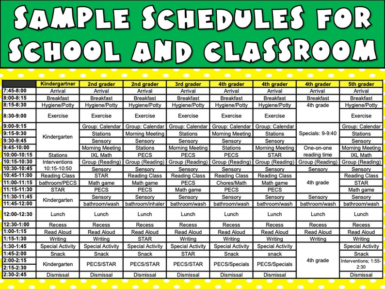 Daily Visual Schedule for Autism and Special Education: Pictures Pieces ...