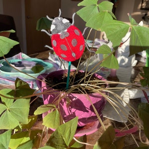 Lady Bug Plant Stake - Etsy