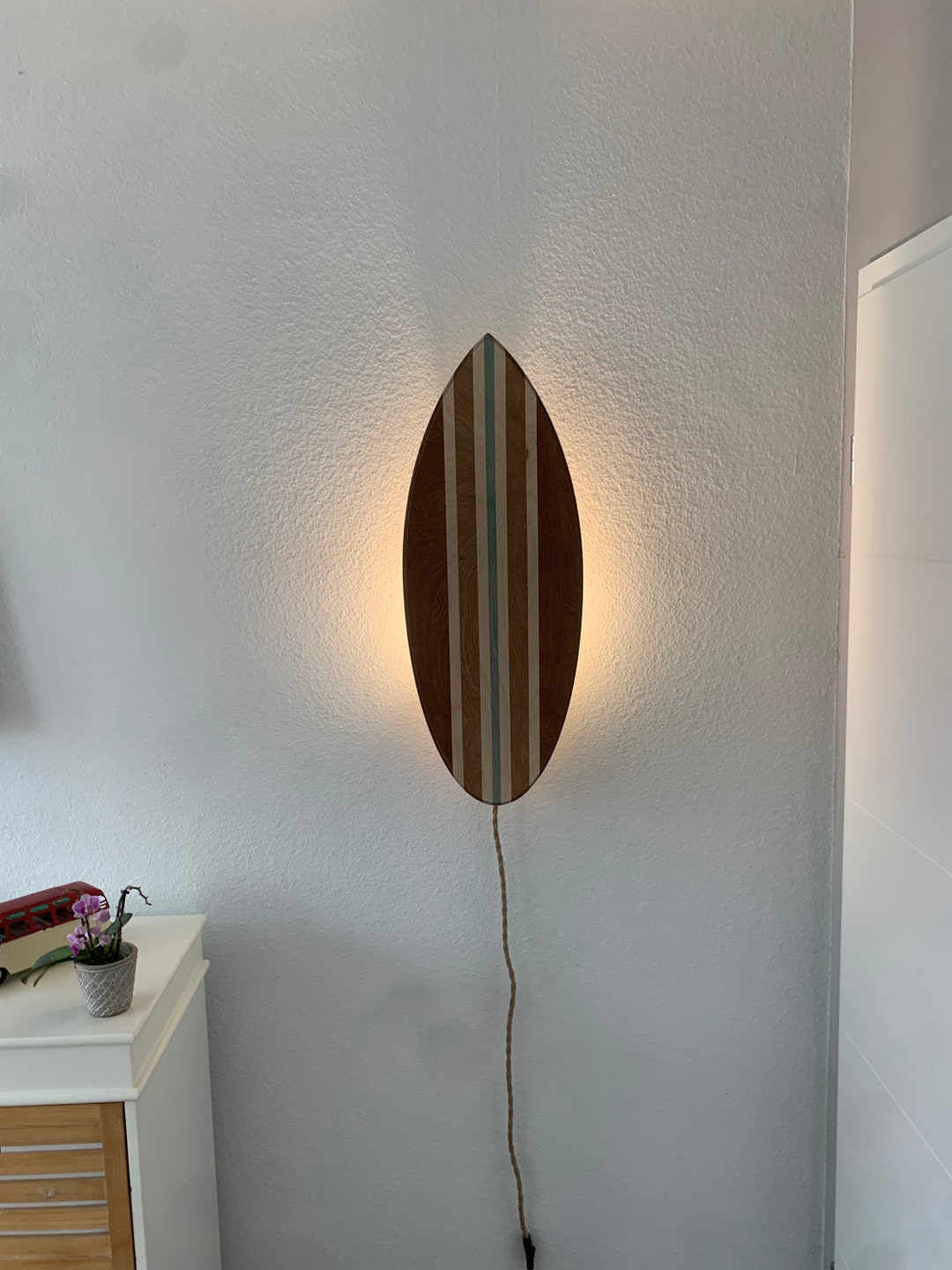 Balance Board & Lamp, Incl. Cork Roll, Wall Light, Surfboard Wall Lamp ...