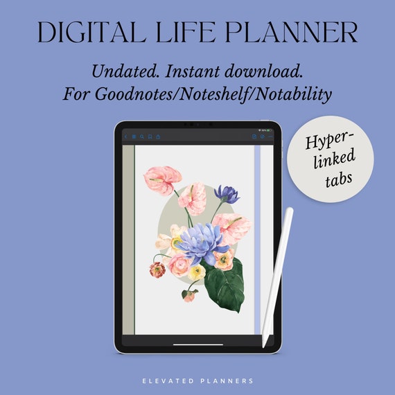 Undated Digital Planner Digital Life Planner Digital Planner | Etsy