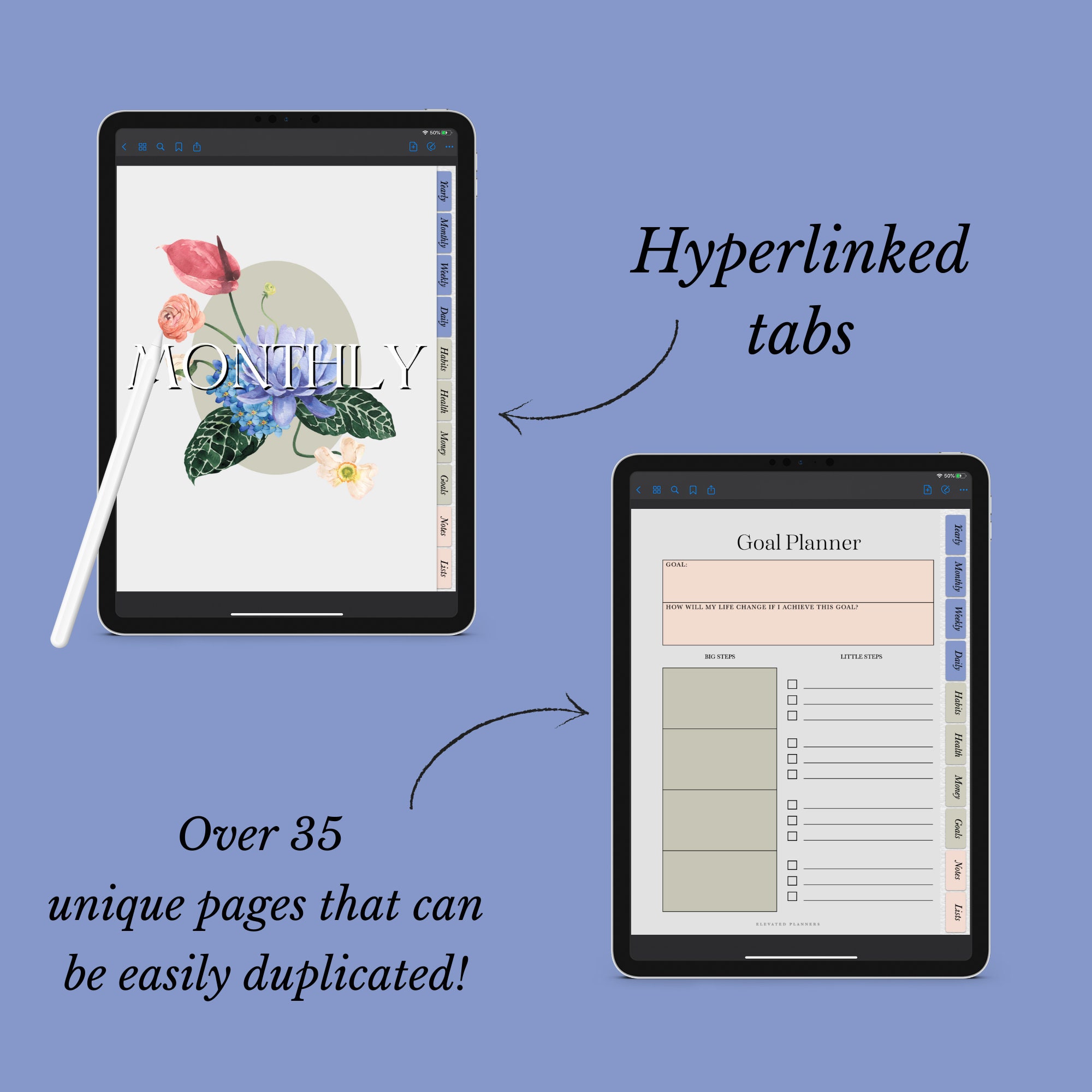 Undated Digital Planner, Digital Life Planner, Digital Planner Ipad ...