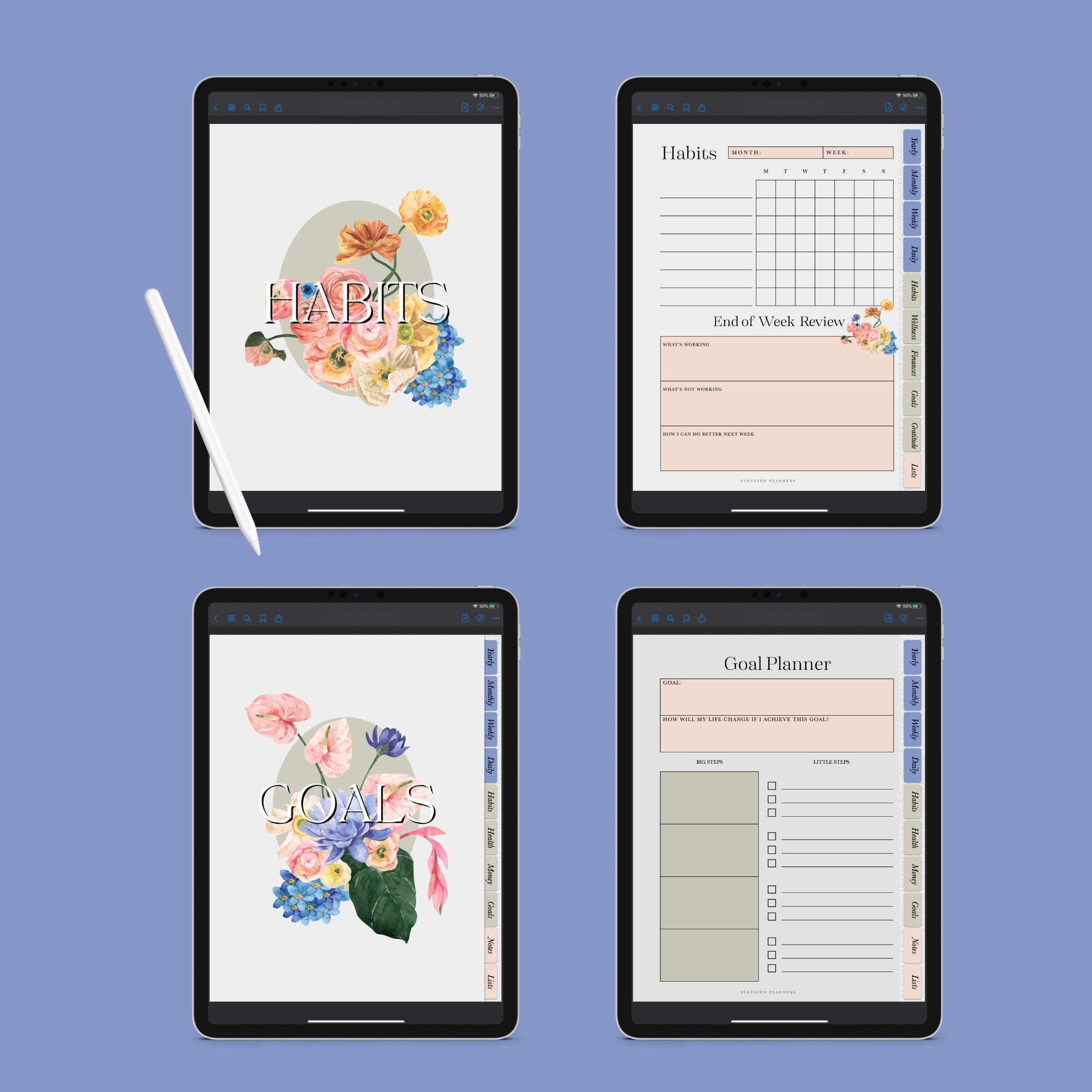 Undated Digital Planner, Digital Life Planner, Digital Planner Ipad ...