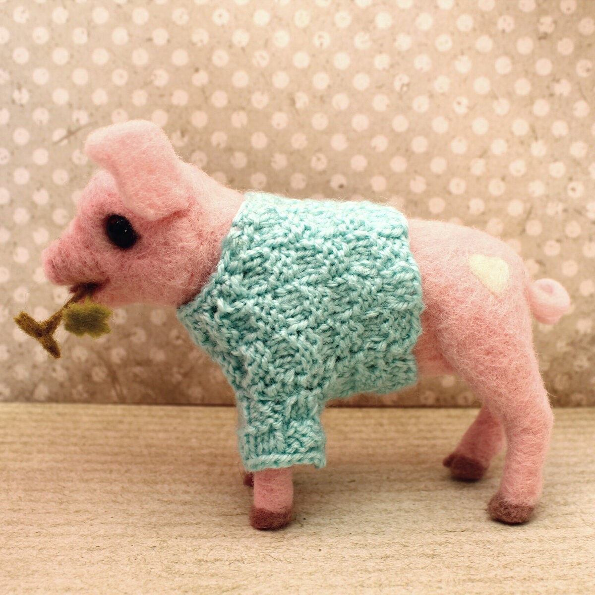 Needle Felted Piggy, Handmade Miniature, Baby Pig, Display Toy, Gift ...